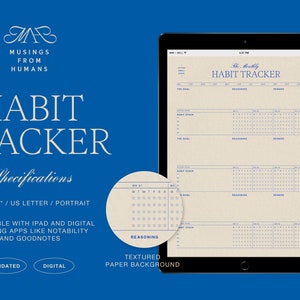 Habit Tracker Productivity Digital Planner Motivation Mindful Journal ...