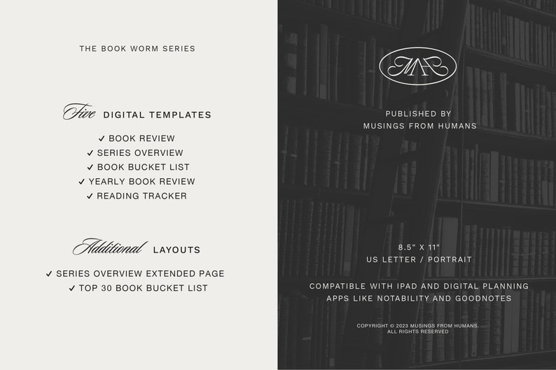 Digital Reading Journal, Book Review Planner for Ipad, Reading Tracker ...