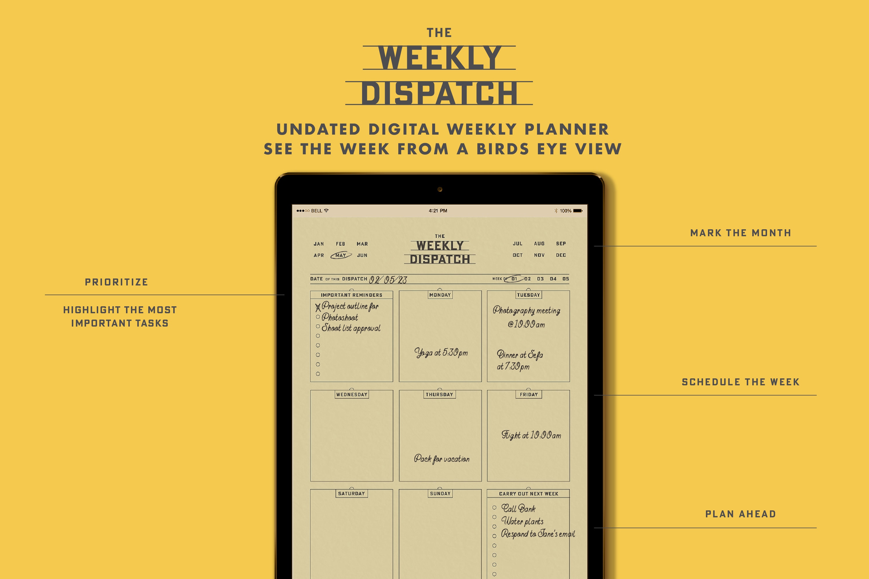 Undated Digital Planner Bundle, Wes Anderson Gift, Productivity ...
