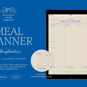 Weekly Meal Planner Digital Planner Meal Prep Productivity Motivation ...