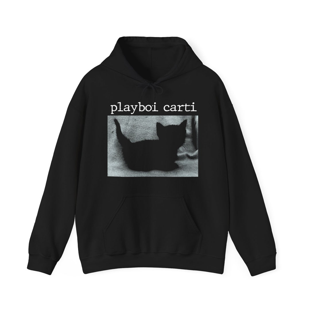 Playboi Carti Cat Kitty Kitten Hoodie Merch Y2K Funny Rap Meme Opium ...