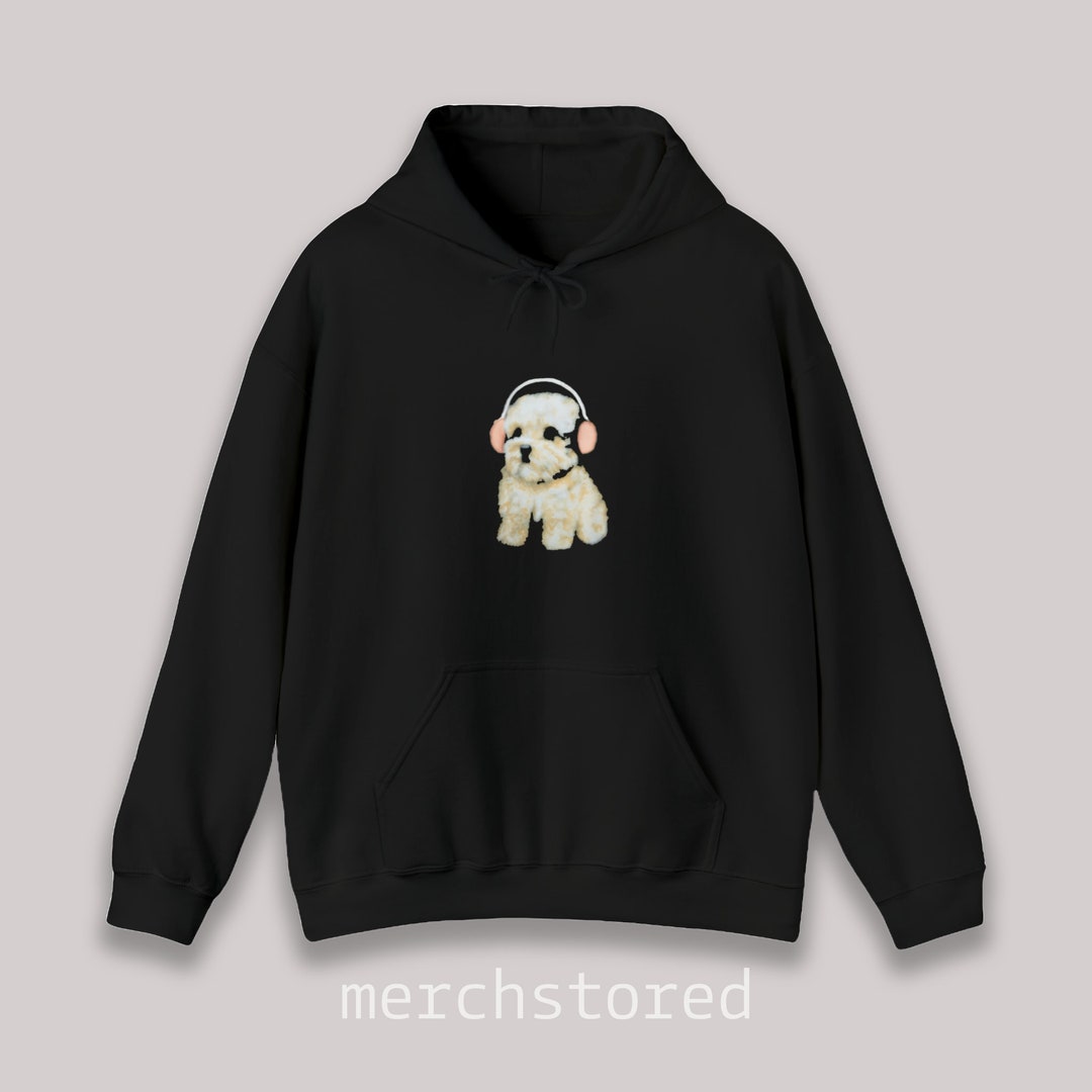 Clairo Dog Puppy Headphones Hoodie Merch Y2K Indie Cute Trend Gift ...