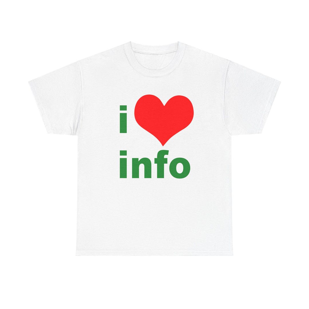 I Love Heart Info T-shirt Tee Y2K Funny Slogan Emo Tiktok - Etsy