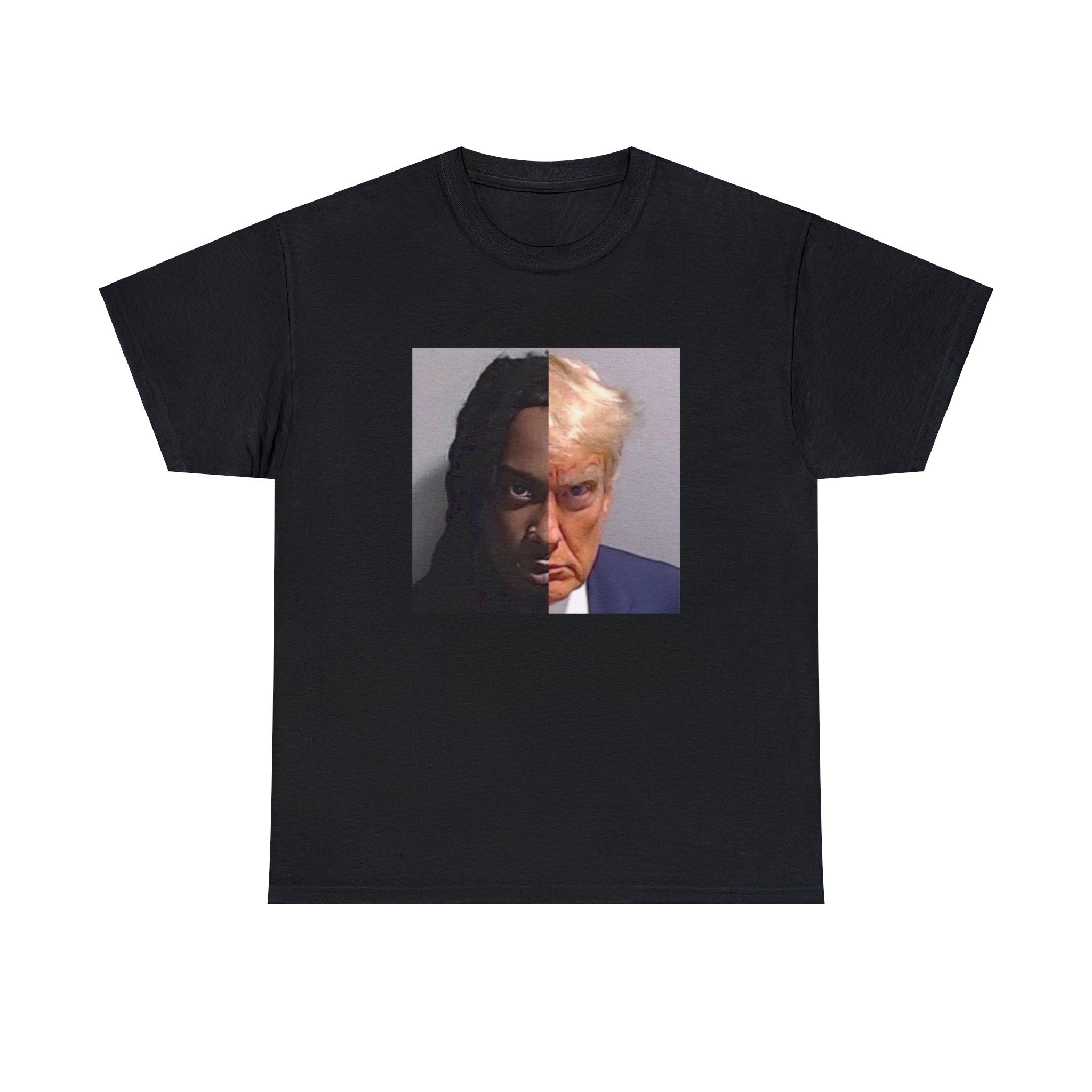 Playboi Carti Donald Trump Mugshot Spilt T-shirt Tee Y2K Funny Rap Meme Tiktok Narcissist Opium ...