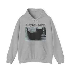 Playboi Carti Cat Kitty Kitten Hoodie Merch Y2K Funny Rap Meme Opium ...