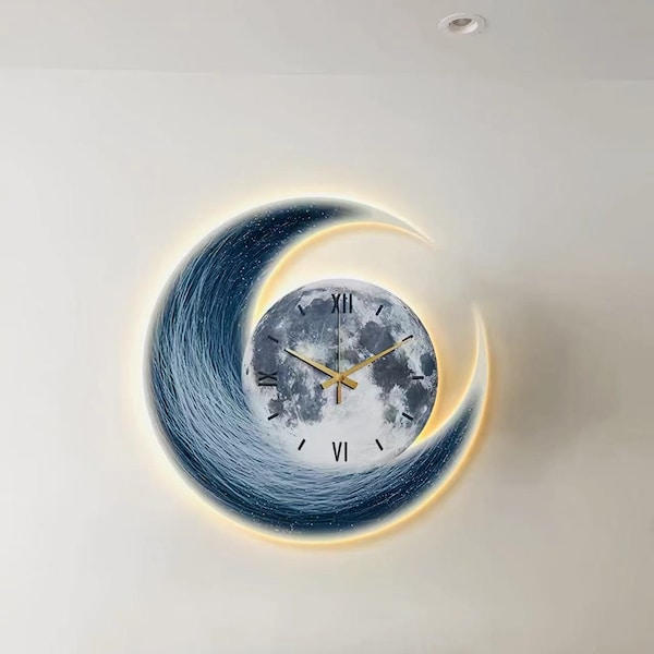 Crescent Moon Clock - Etsy