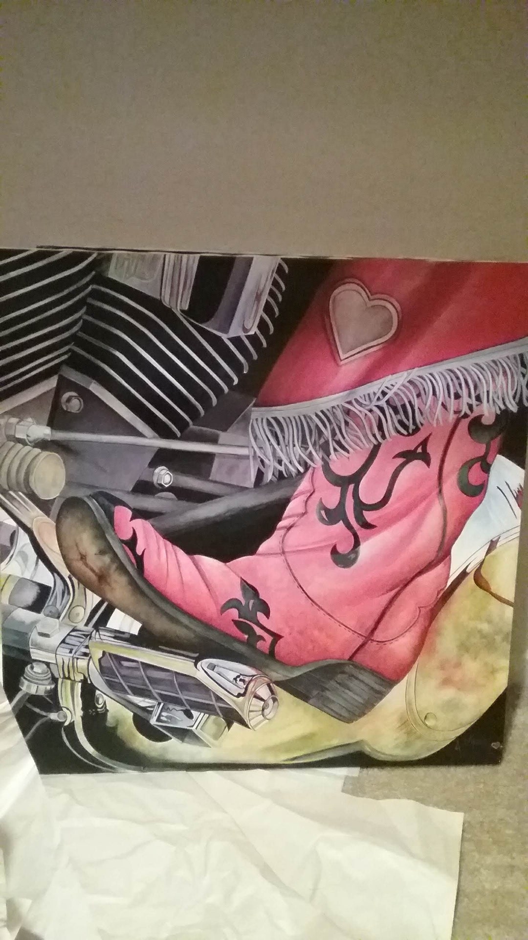 Motorcycle Art Harley Davidson Custom Art Painting by Jimmy M - Etsy