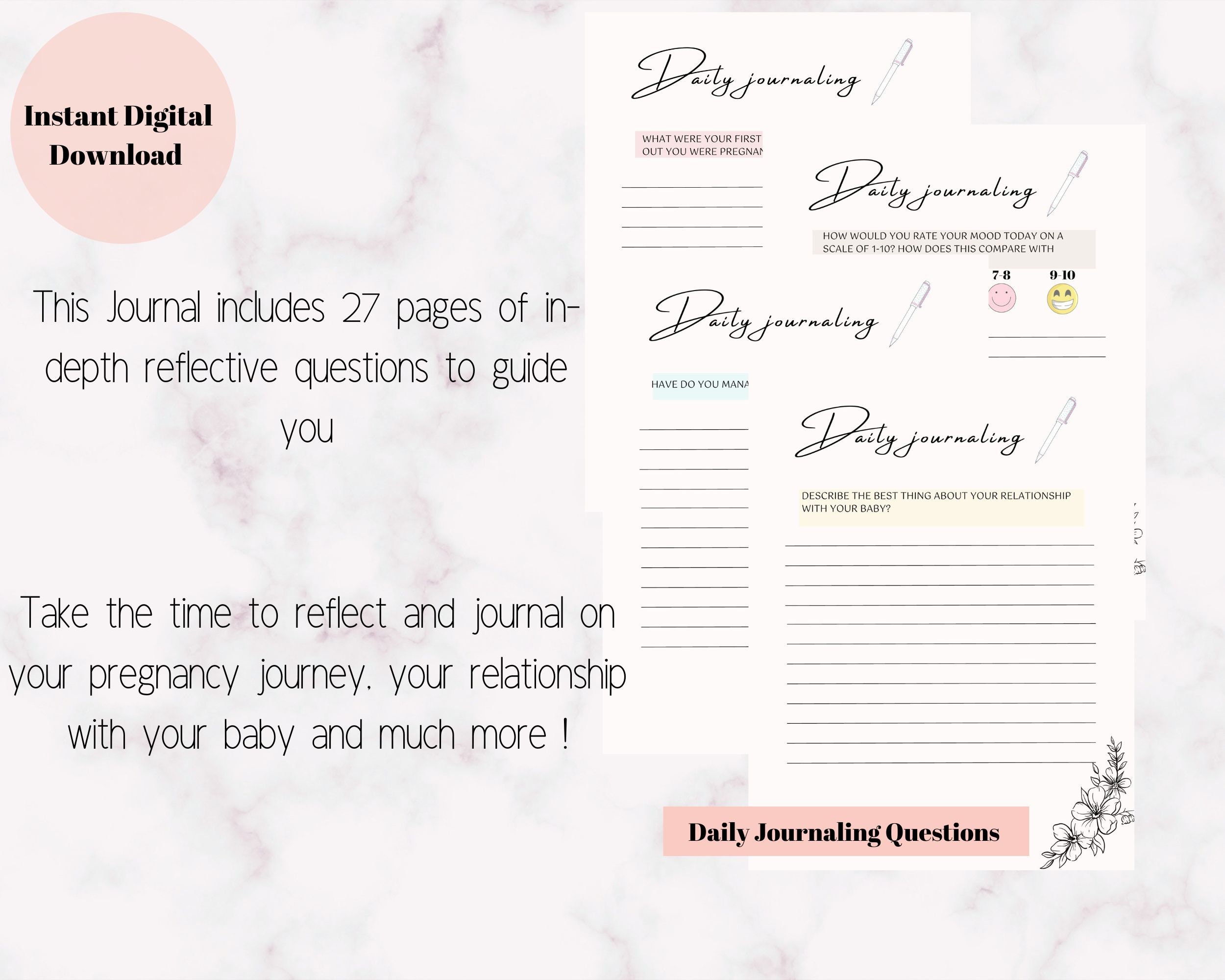 Pregnancy and Postpartum Digital Mother and Baby Journal and Beyond ...