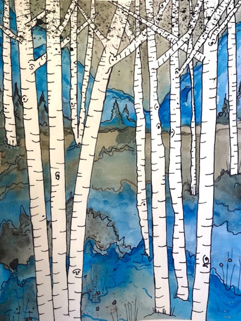 Aspen Tree Print, Aspen Print, Aspens, Tree Print, Mountain Home Decor ...