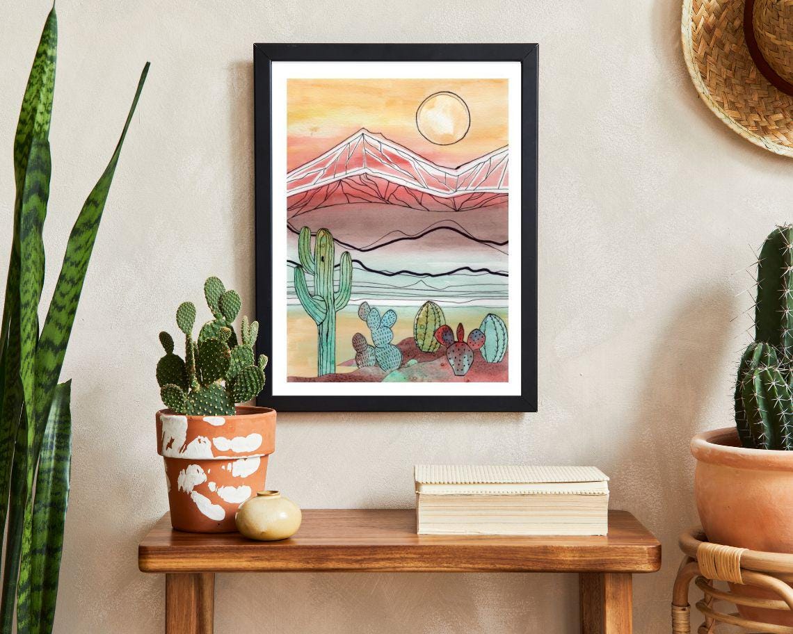 Arizona Cactus Print, Saguaro Cactus Print, Saguaro Cactus Art, Cactus ...
