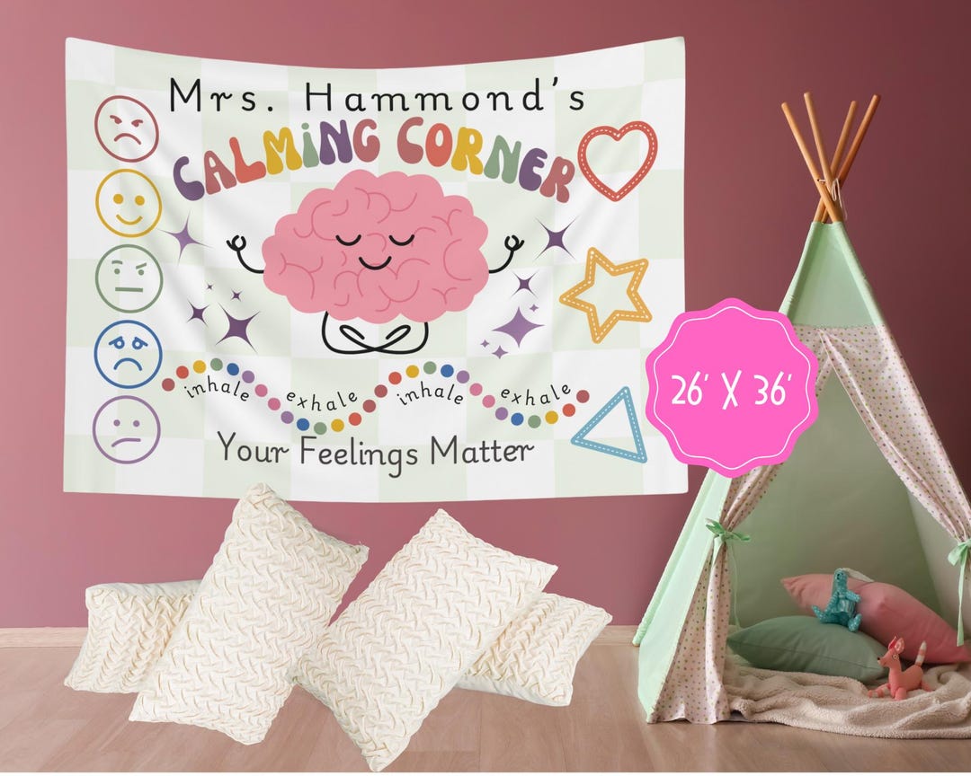 Calming Corner Sign, Cozy Corner Tapestry, Calming Corner Tapestry ...