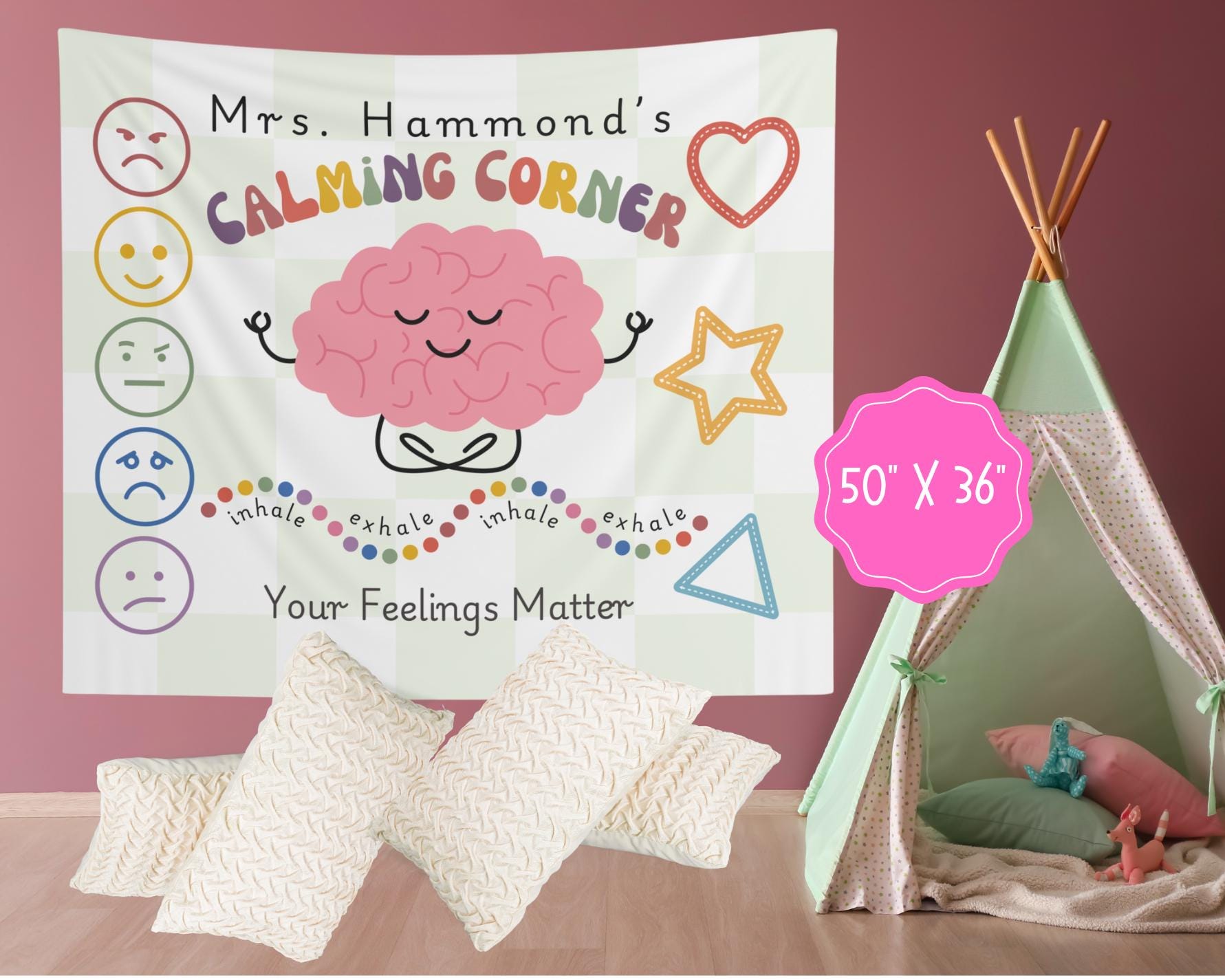 Calming Corner Sign, Cozy Corner Tapestry, Calming Corner Tapestry ...