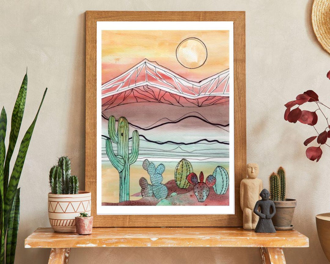 Arizona Cactus Print, Saguaro Cactus Print, Saguaro Cactus Art, Cactus ...