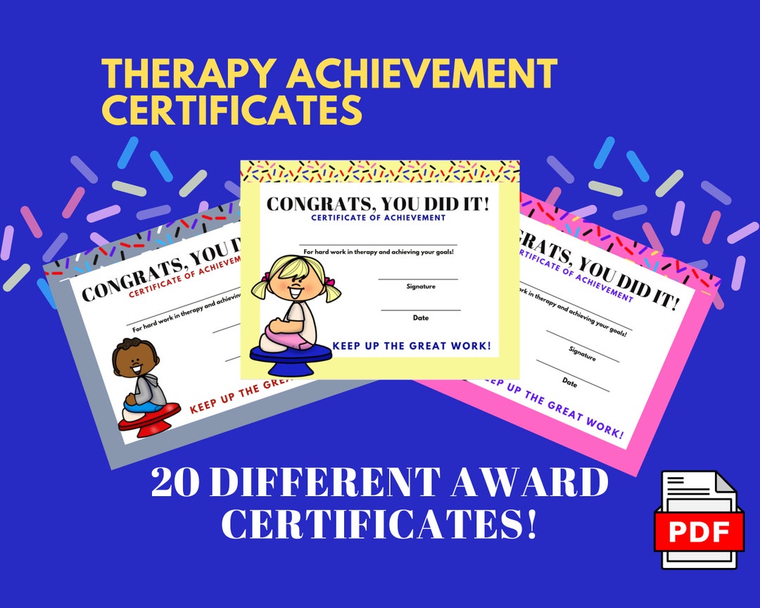 OT PT SLP Certificate of Achievement, Digital Download, School ...