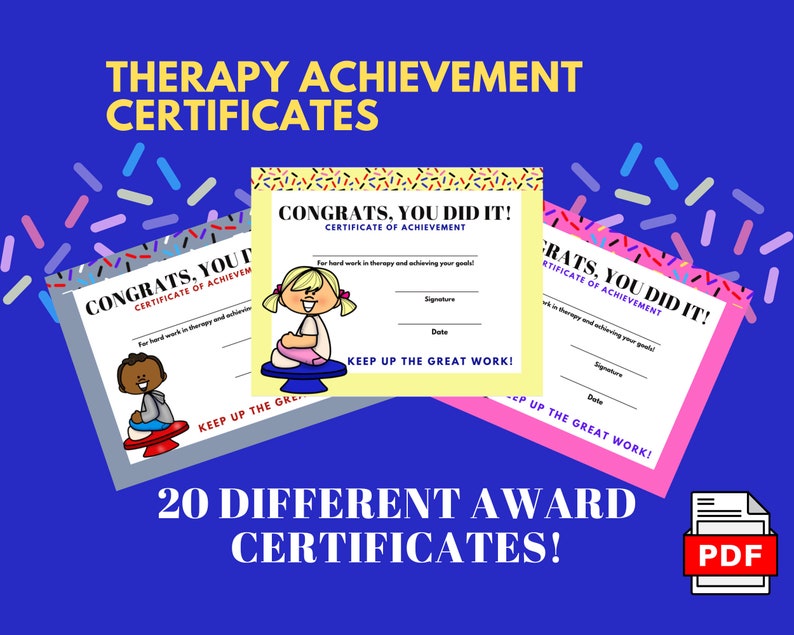 OT PT SLP Certificate of Achievement, Digital Download, School ...