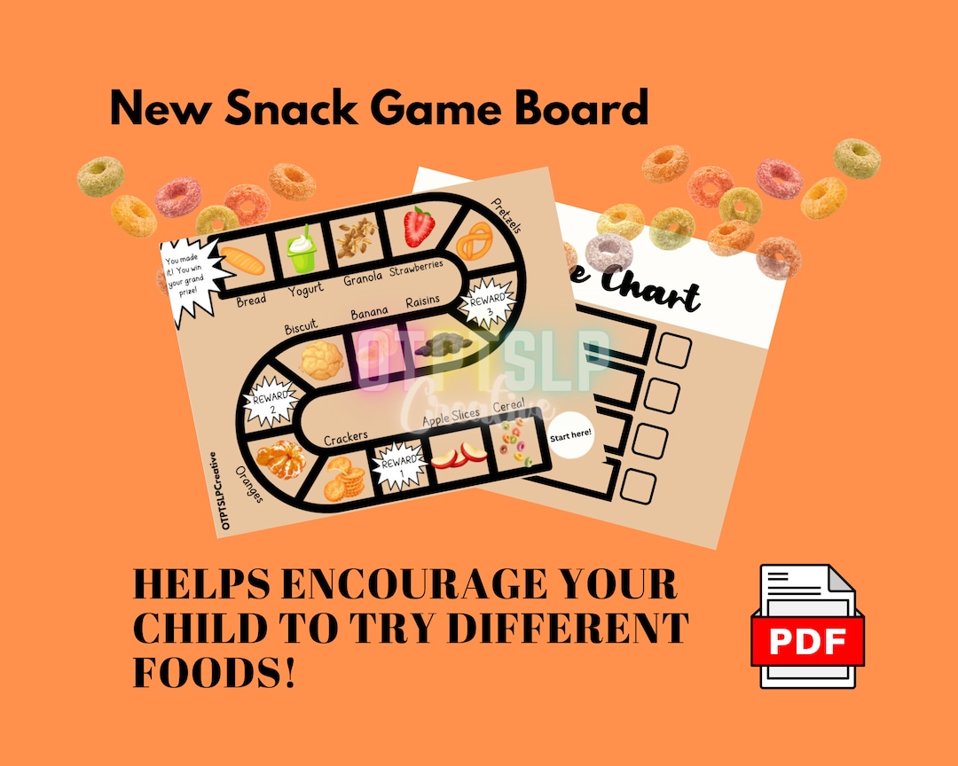 Try New Snacks Game Board Occupational Therapy Activities, OT ...