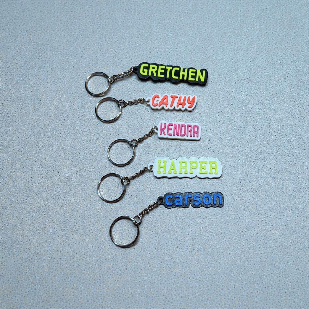 Custom Name Keychain 4 Pack | Personalized 3D Printed Keychains ...