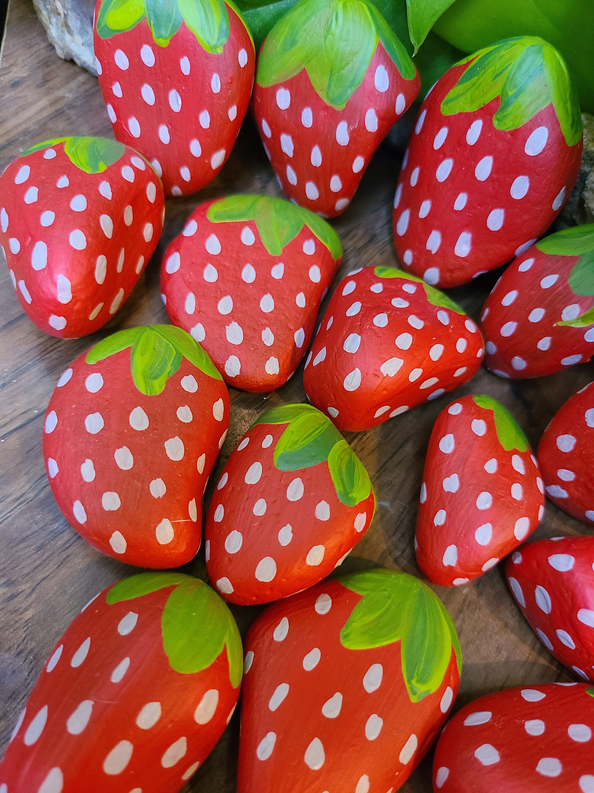 Assorted Strawberry Painted Rock 1 - Etsy