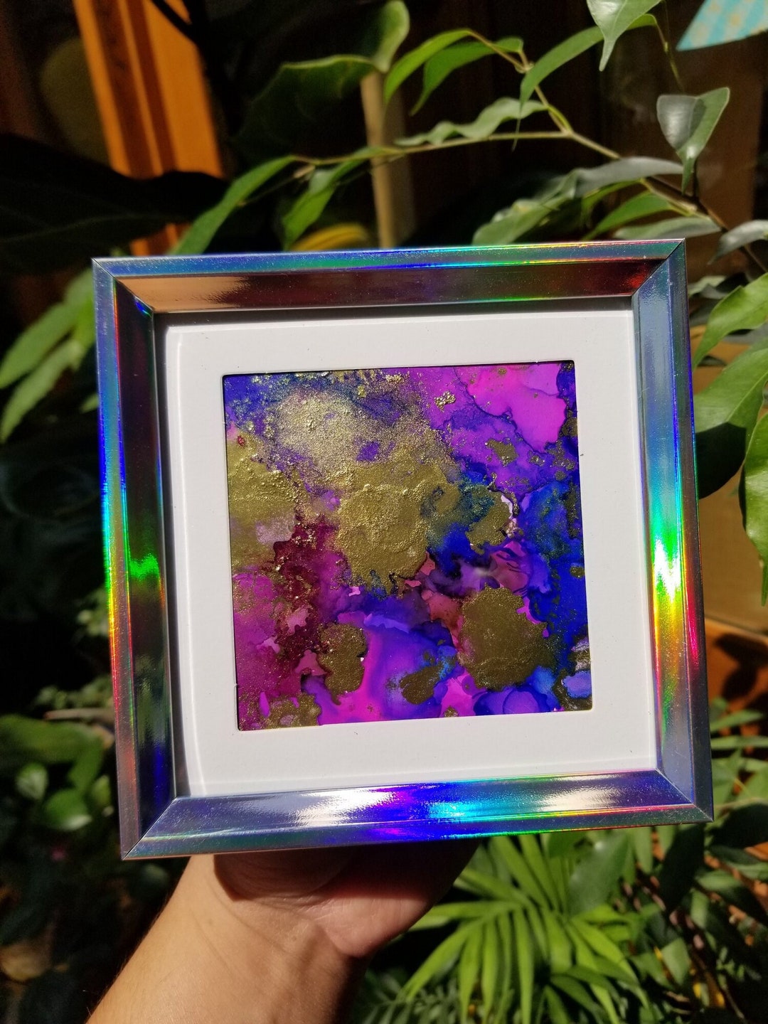Framed Alcohol Ink Abstract Painting – Nebula Dreamscape Art - Etsy