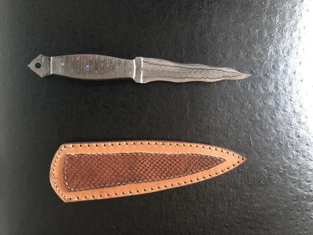 Kris Blade Full Tang Hunting Dagger With Forged Damascus Handle All ...