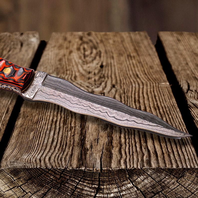 Kris Blade With Hardwood Handle and Brass Pins Dbl Edge Curved Dagger ...