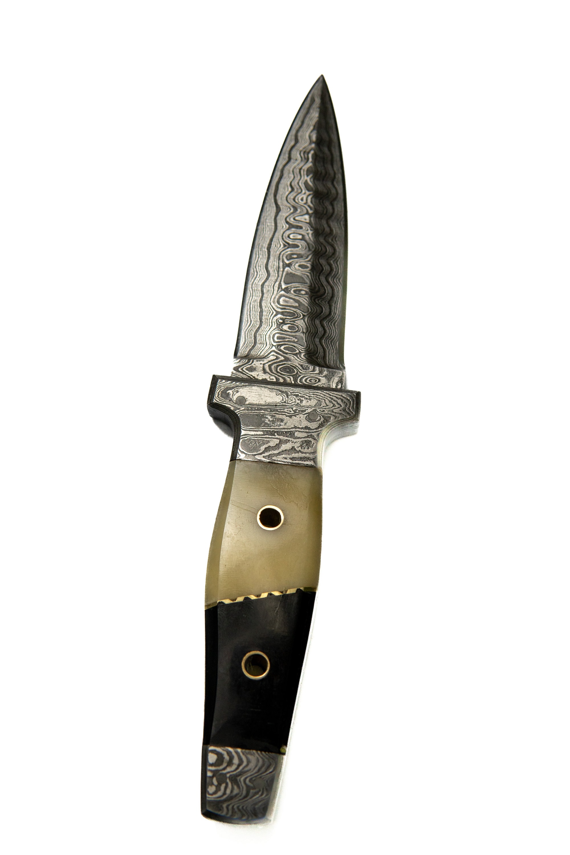 Damascus Steel Full Tang Dagger Knife With Camel and Bull Horn Handle ...