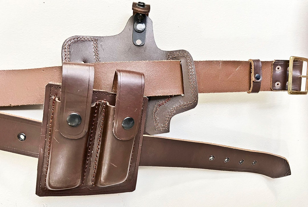 Handmade Vertical Universal Leather Shoulder Holster With Double Mag ...