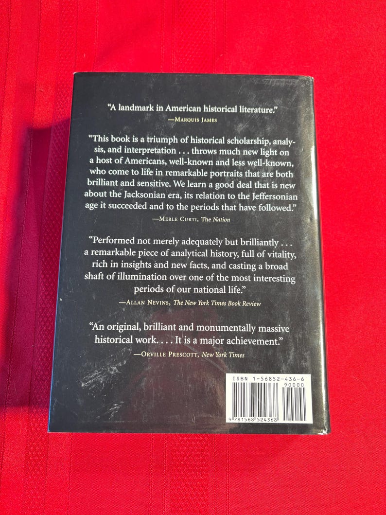 The Age of Jackson, by Arthur M. Schlesinger, Jr., Hardcover Book, 1971 ...