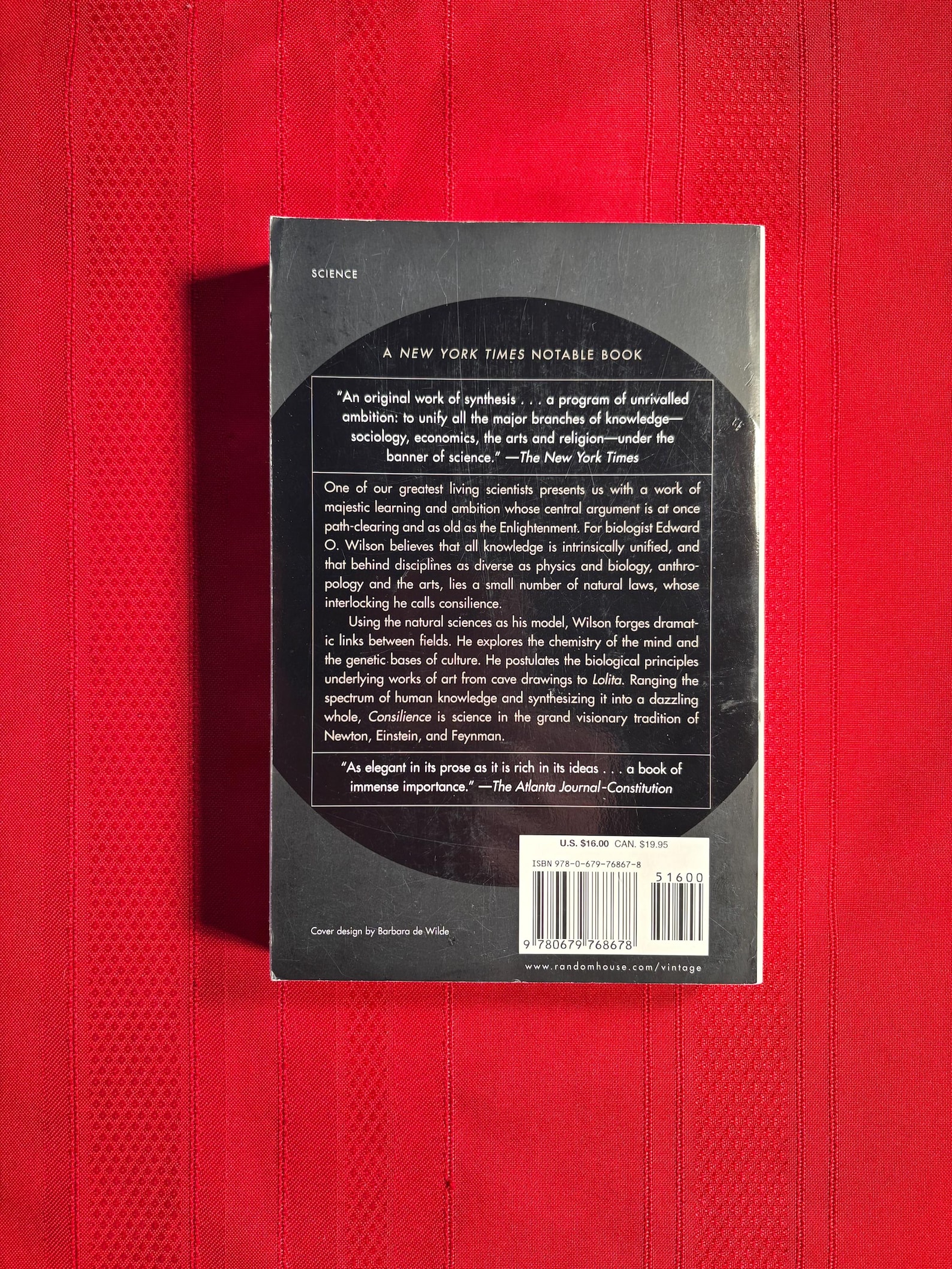 Consilience, the Unity of Knowledge, by Edward O. Wilson, Paperback ...