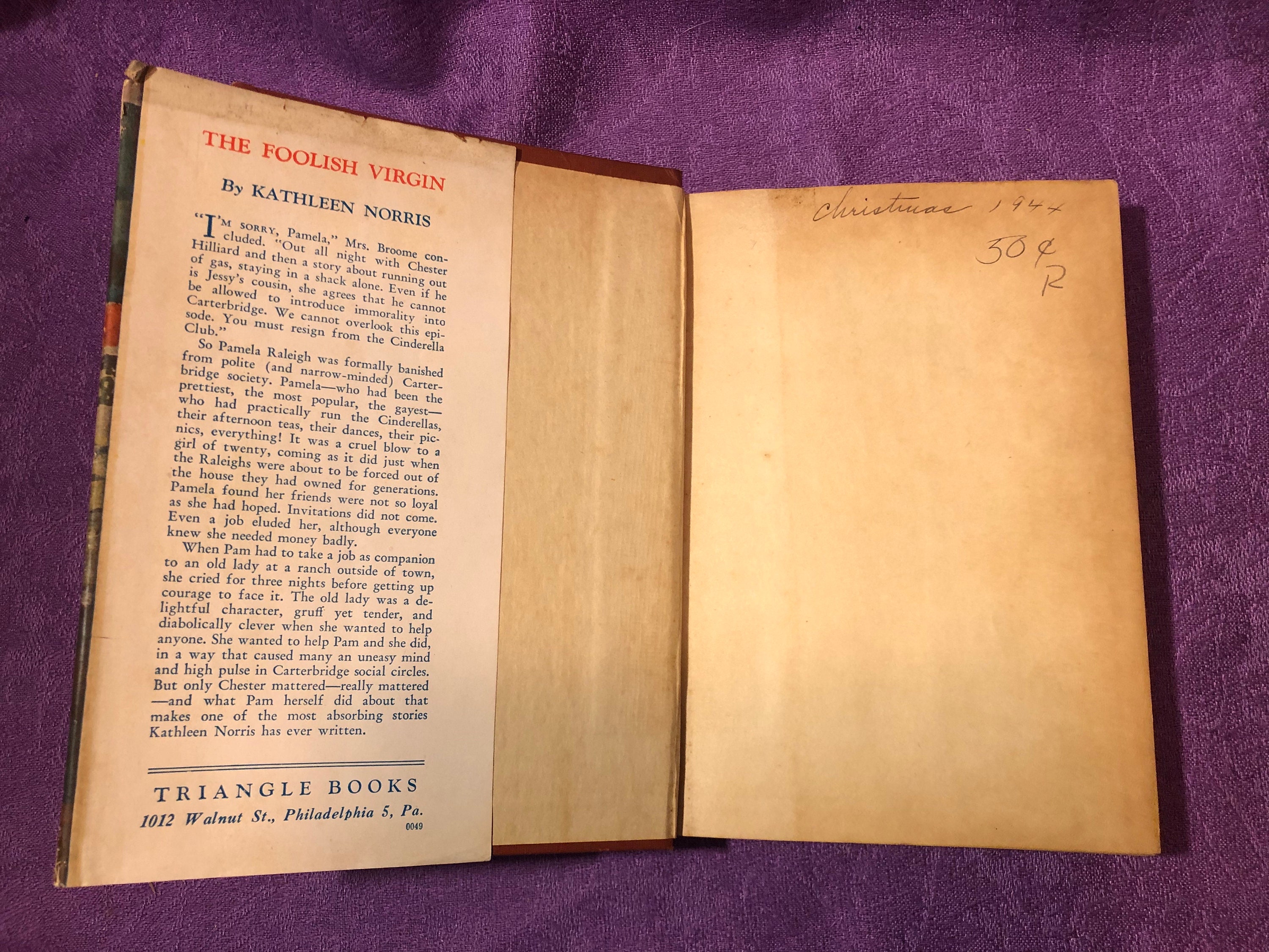 The Foolish Virgin, by Kathleen Norris, Hardcover Book, 1928 - Etsy