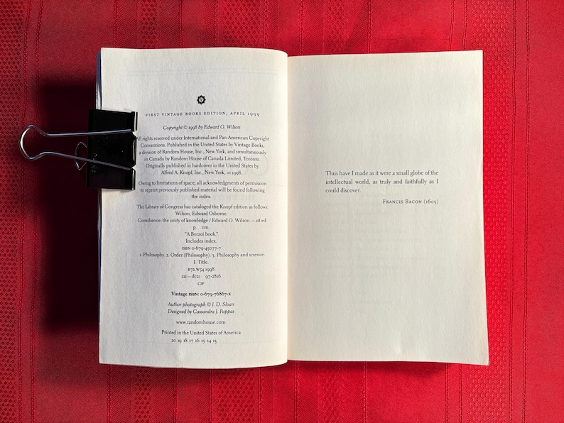 Consilience, the Unity of Knowledge, by Edward O. Wilson, Paperback ...