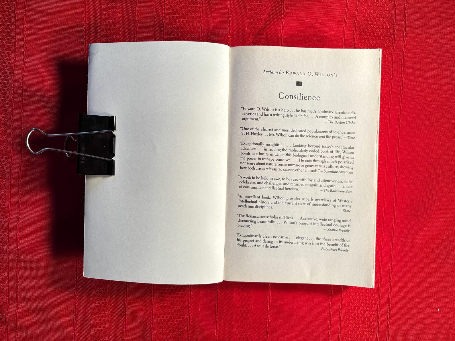 Consilience, the Unity of Knowledge, by Edward O. Wilson, Paperback ...