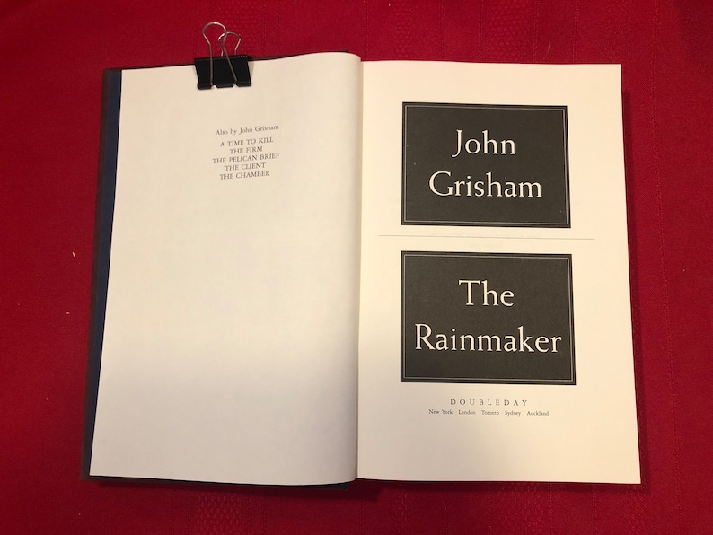 The Rainmaker, by John Grisham, Stated First Edition, Hardcover Book ...