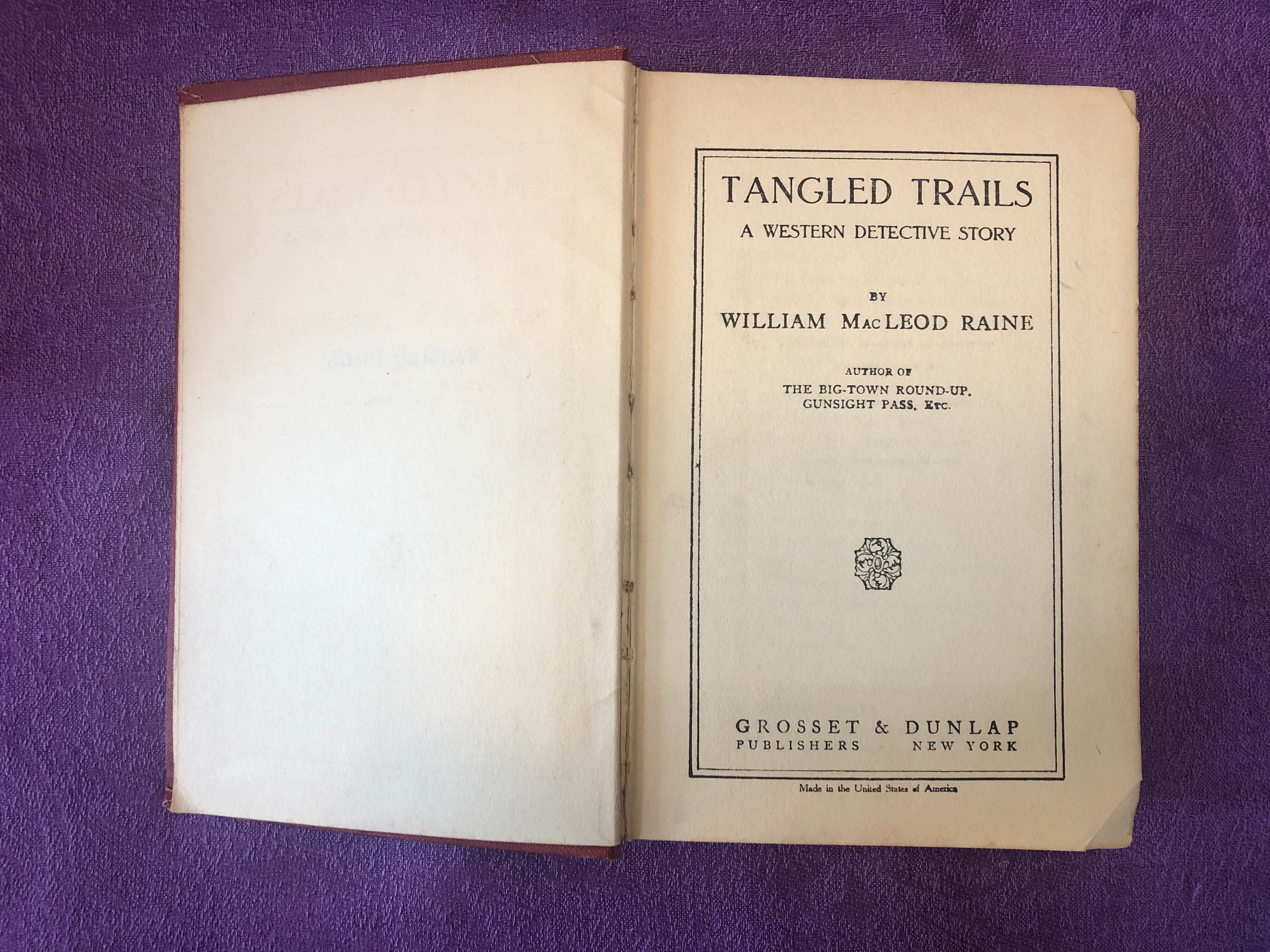 Tangled Trails by William Macleod Raine Hardcover Book - Etsy
