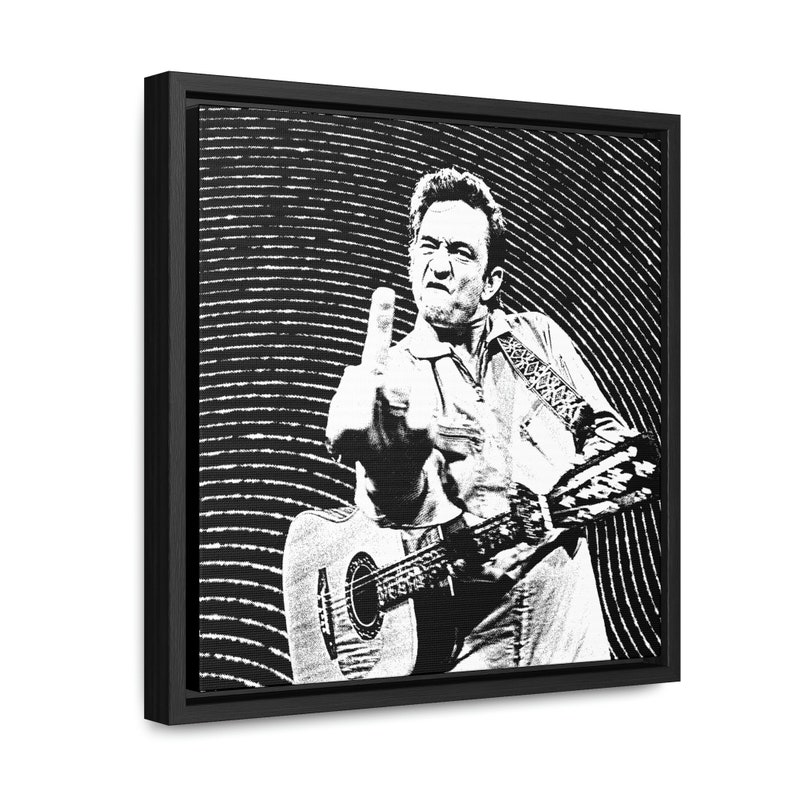 Johnny Cash Middle Finger Gallery Canvas Wraps, Square Frame - Etsy