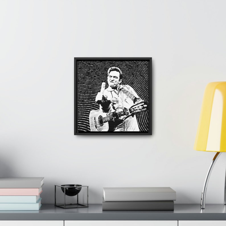 Johnny Cash Middle Finger Gallery Canvas Wraps, Square Frame - Etsy