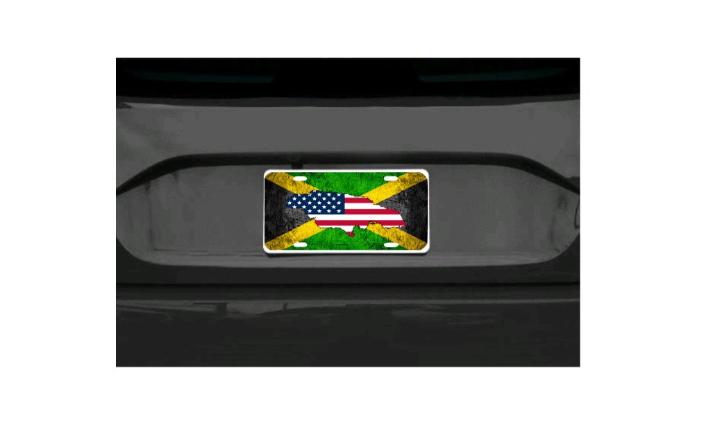 Jamaica and America License Plate Sublimation License Plate Jamaica Map ...