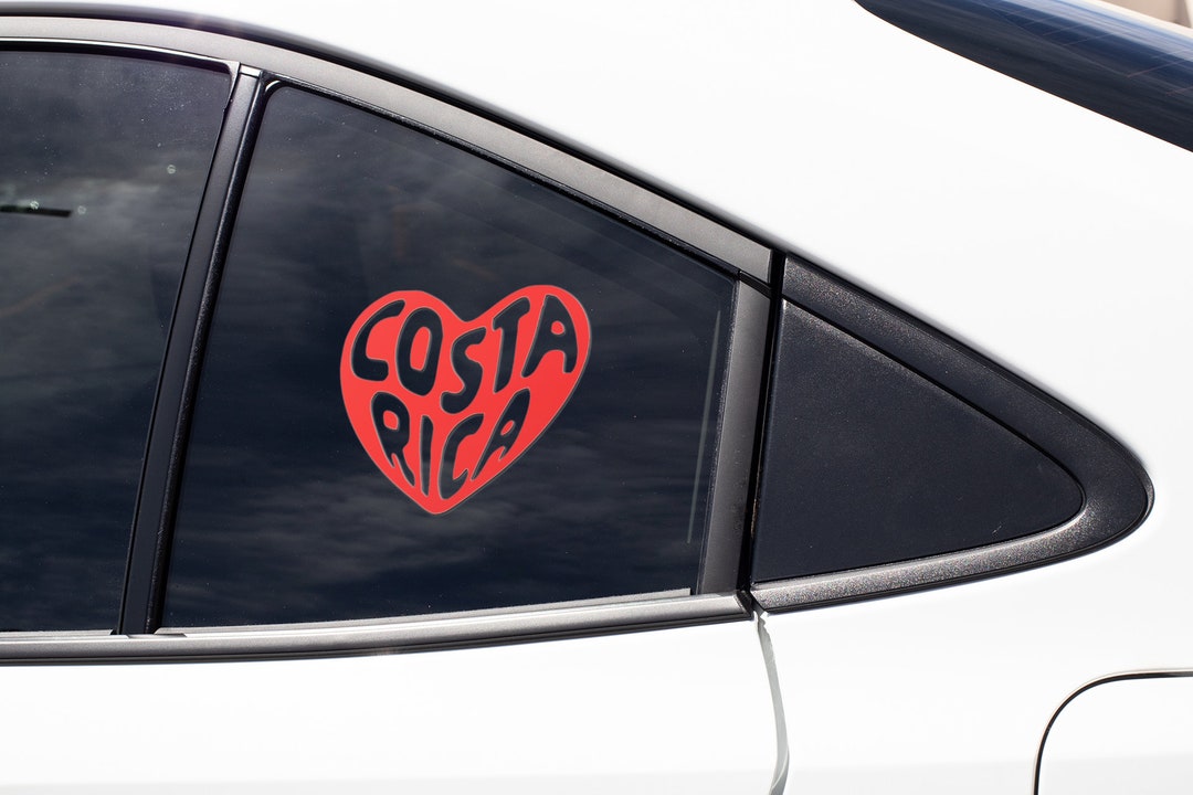 Costa Rica Heart Car Decal Premium Vinyl | Costa Rica Car Decal | Car ...