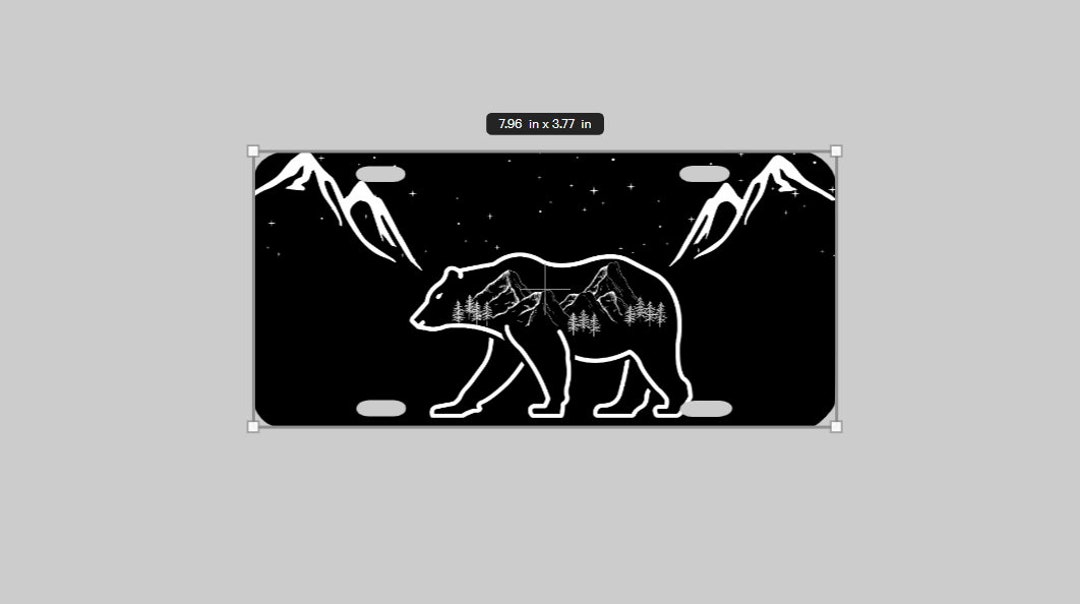 Bear Front License Plate | Mountain Scenery Wildlife License Plate Tag ...