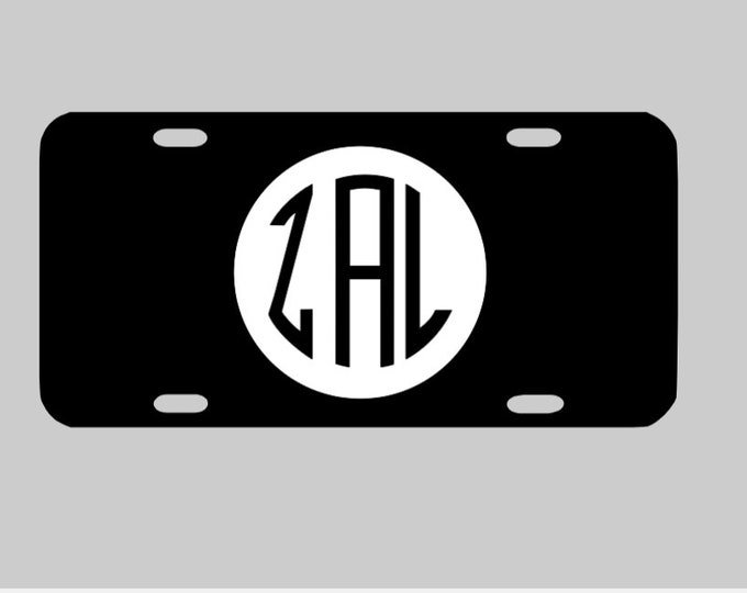 Custom License Plate Monogram Personalized License Plate Black Triangle ...