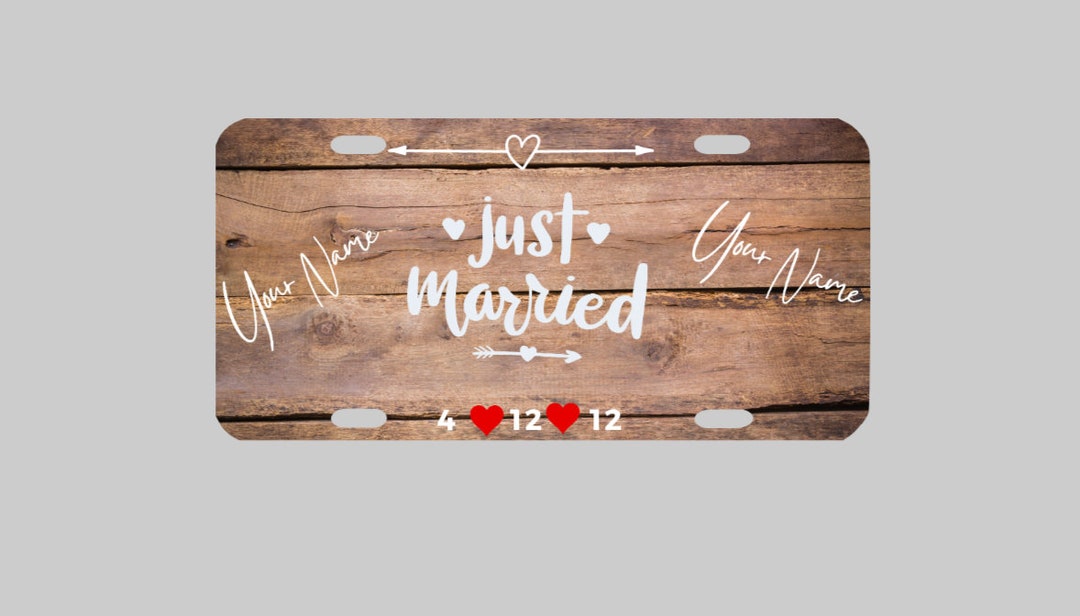 Just Married License Plate | Wedding Gift License Plate Tag ...