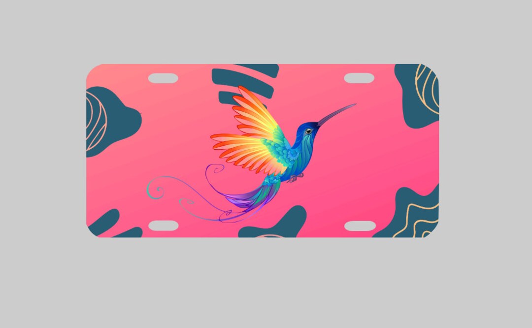 Humming Bird License Plate | License Plate Tag | Vibrant Pink ...