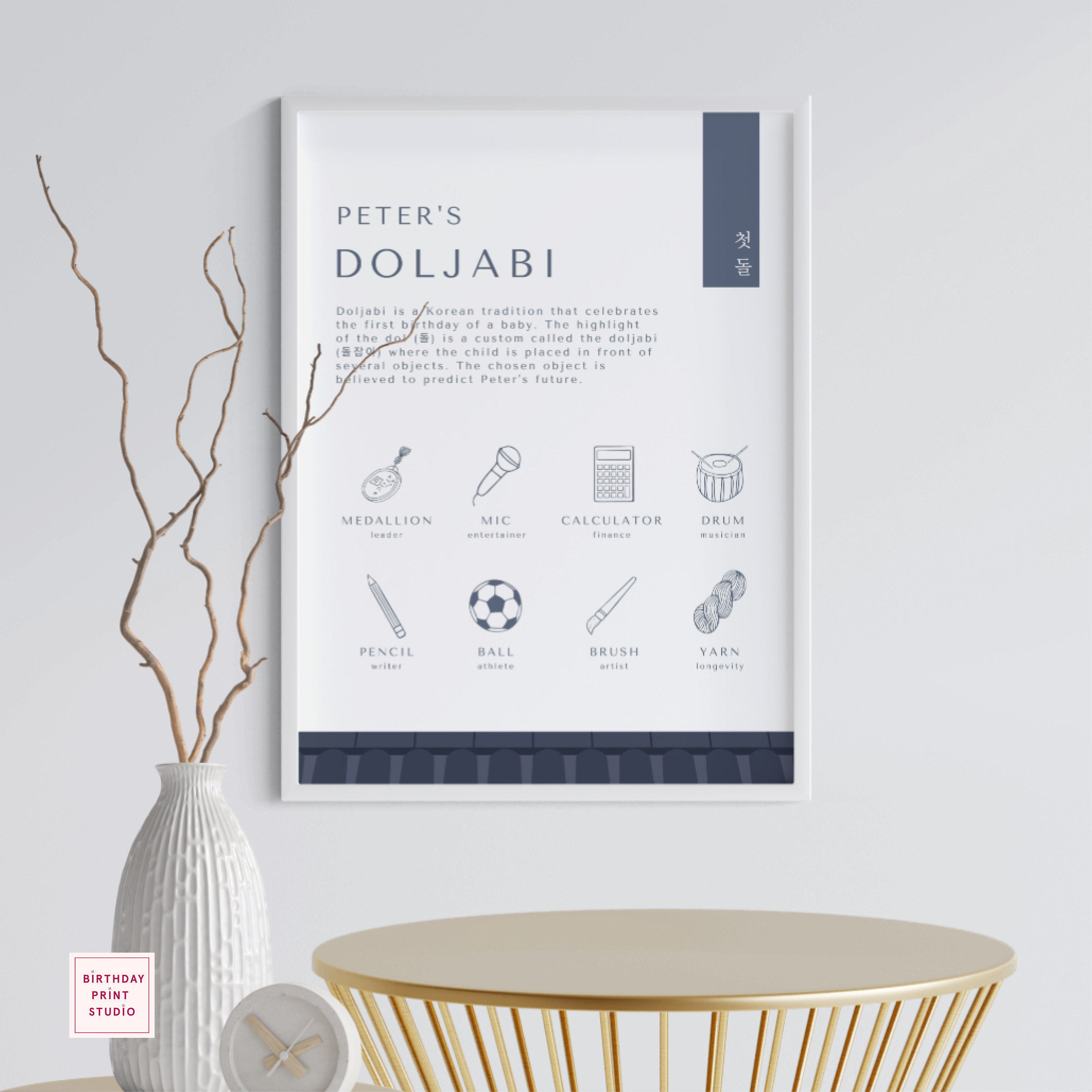 Blue Doljabi Board Set for Dohl Celebration, Baby First Birthday ...