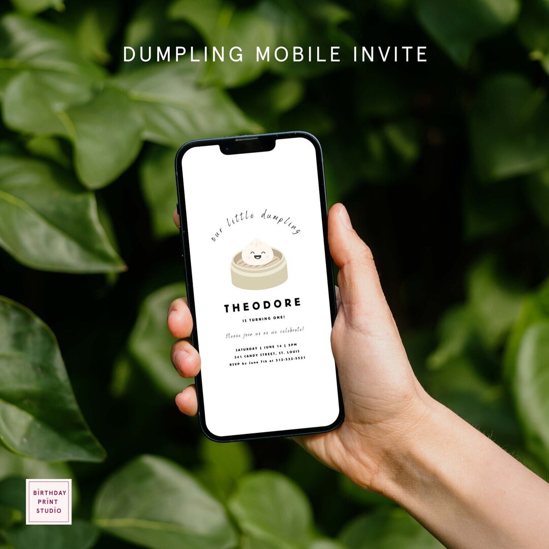 Dumpling Birthday Invitation, Dim Sum Party Invite, Bao Baby Shower ...