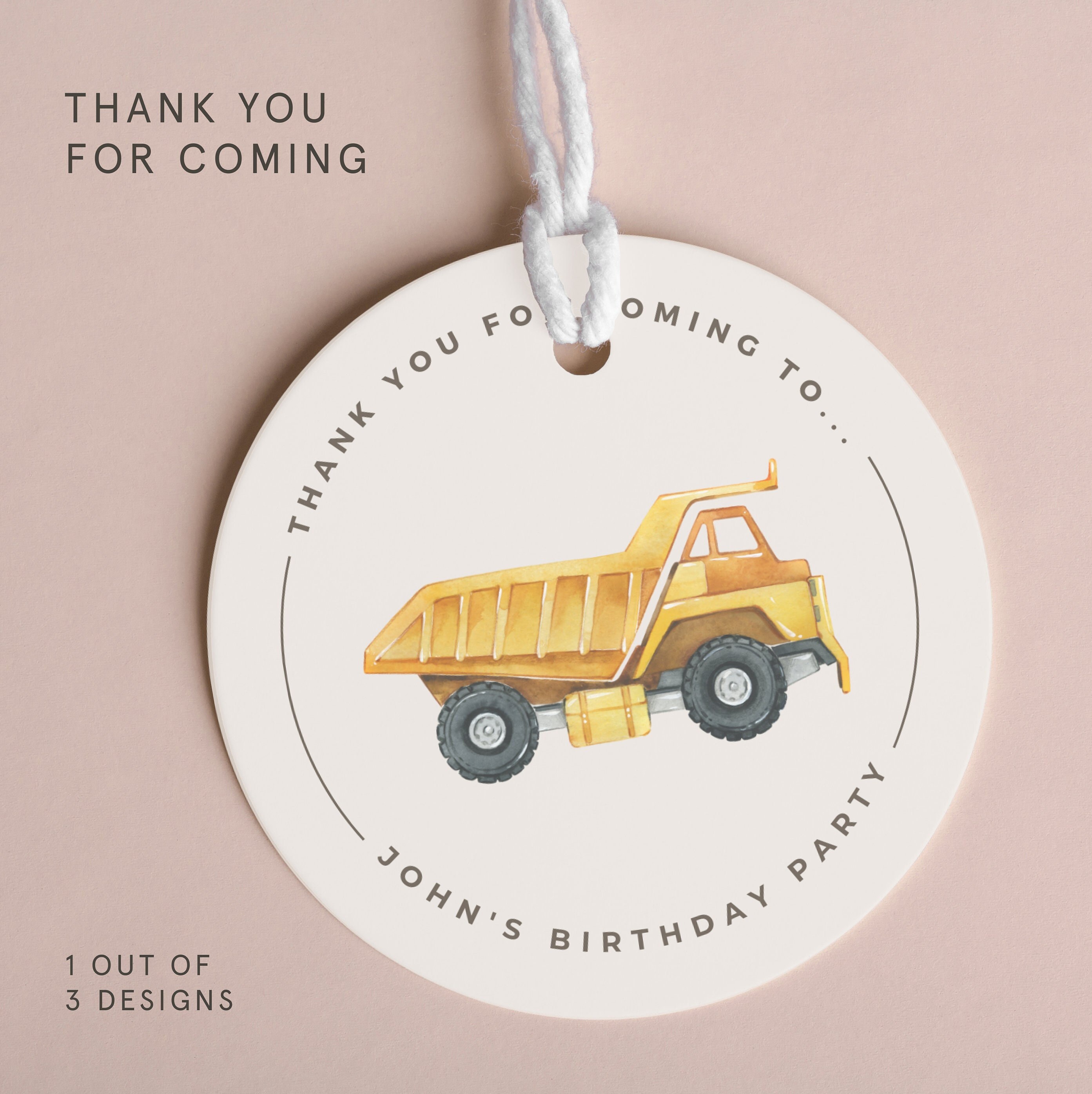 Construction Themed Tags Construction Dumpster Truck Sticker - Etsy