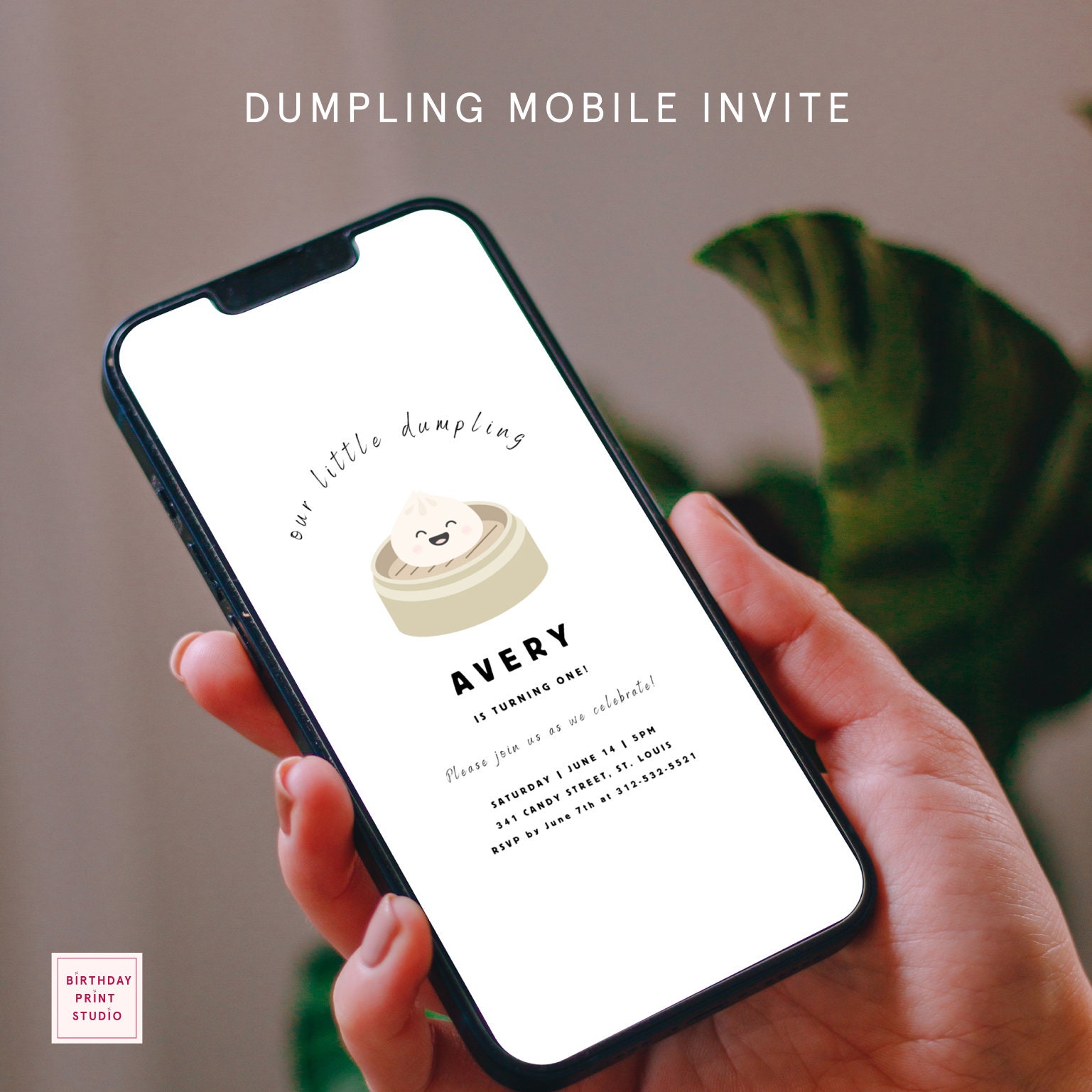Dumpling Birthday Invitation, Dim Sum Party Invite, Bao Baby Shower ...