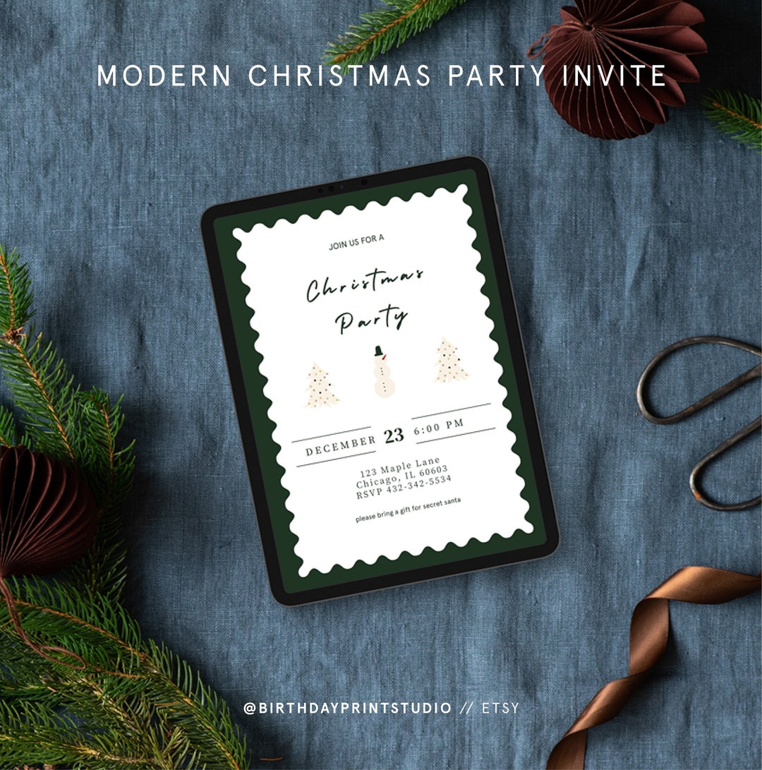 Christmas Invite Christmas Party Instant Download Holiday - Etsy