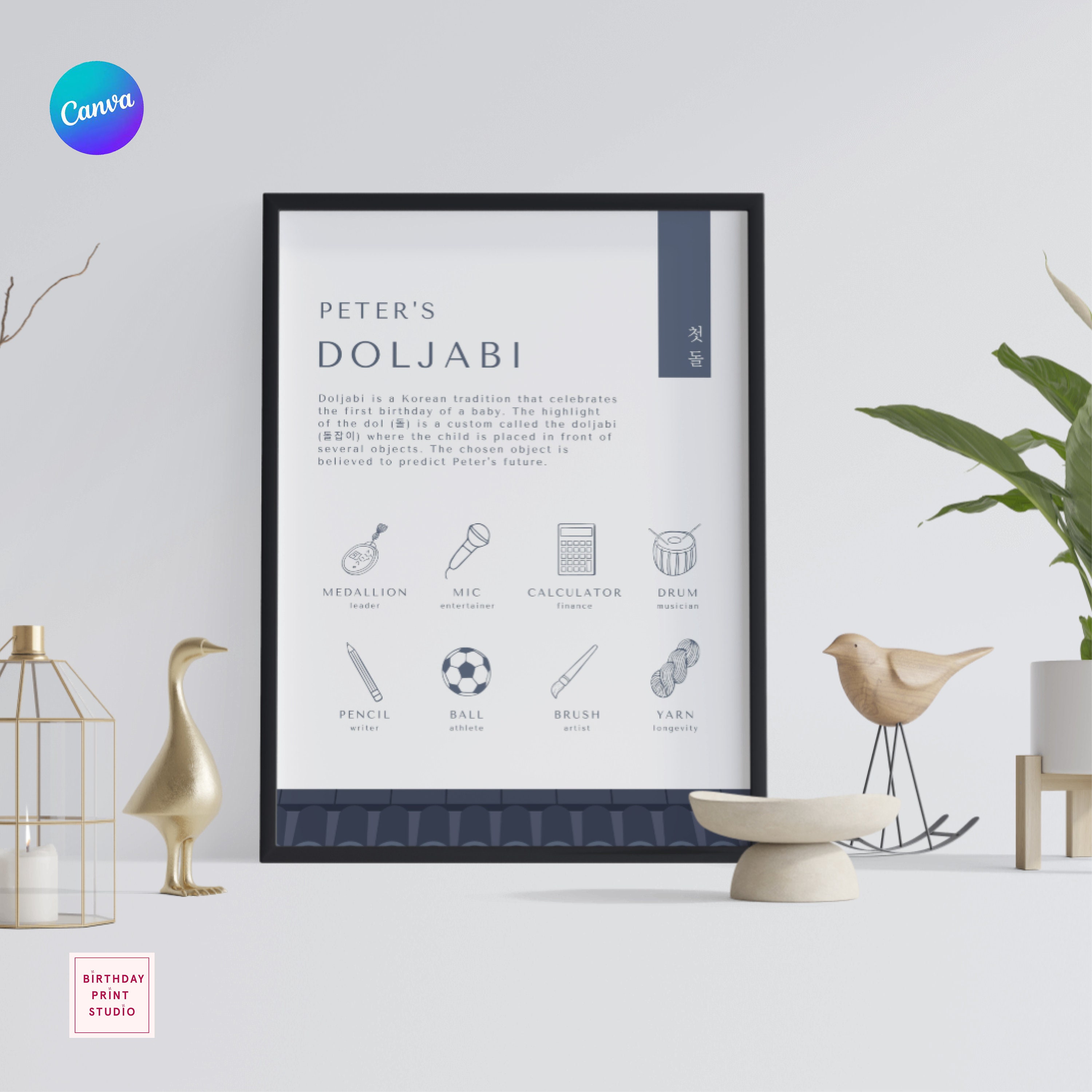 Blue Doljabi Board Set for Dohl Celebration, Baby First Birthday ...