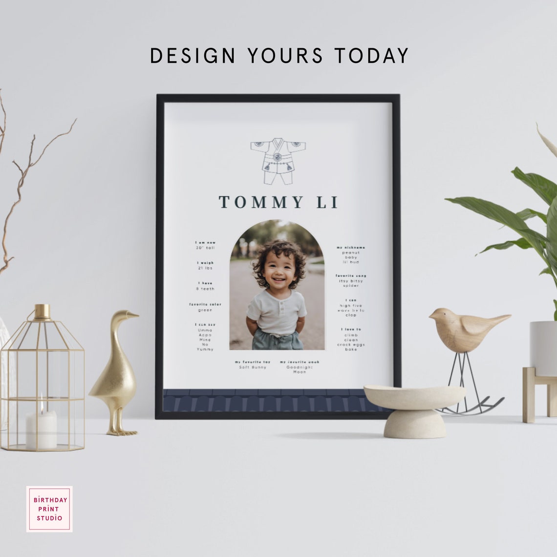 Doljabi Birthday Milestone Board, Doljabi Modern Decoration, Editable ...