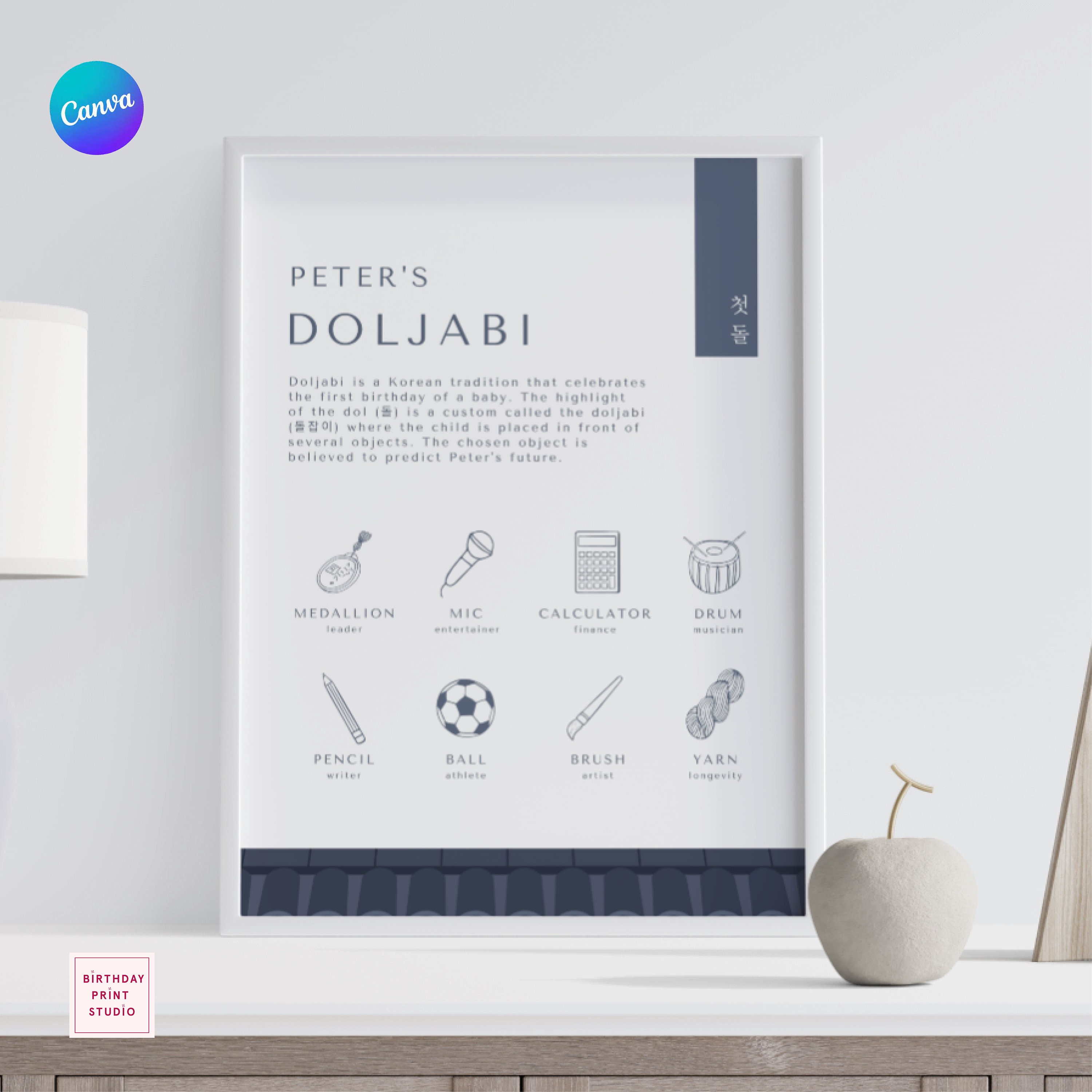 Blue Doljabi Board Set for Dohl Celebration, Baby First Birthday ...